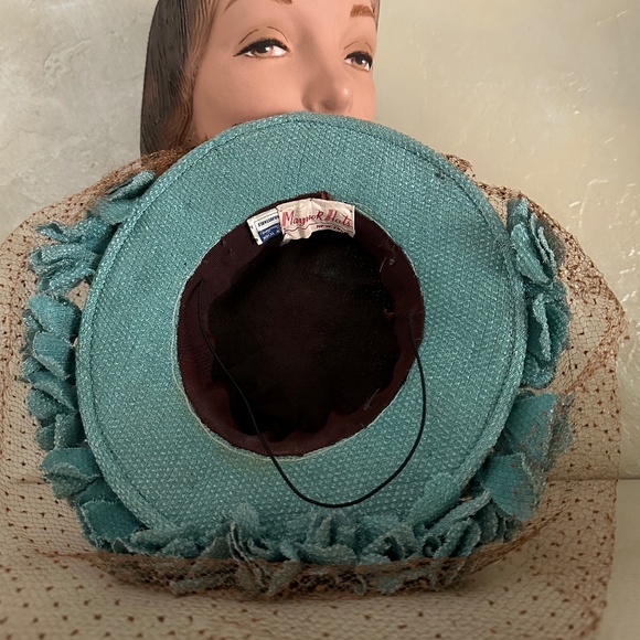 New York Creation | Accessories | Glamorous 94s Teal Fabric Fedora With ...